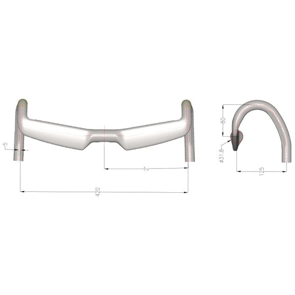 Internal Routing Road Bike Handlebar HBA9 – Triaero